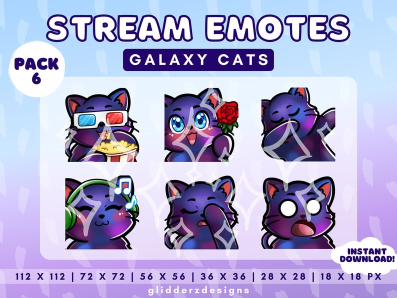 Galaxy Cat Twitch Emote Jumbo Pack 2 Space Cat Emotes Twitch - Etsy