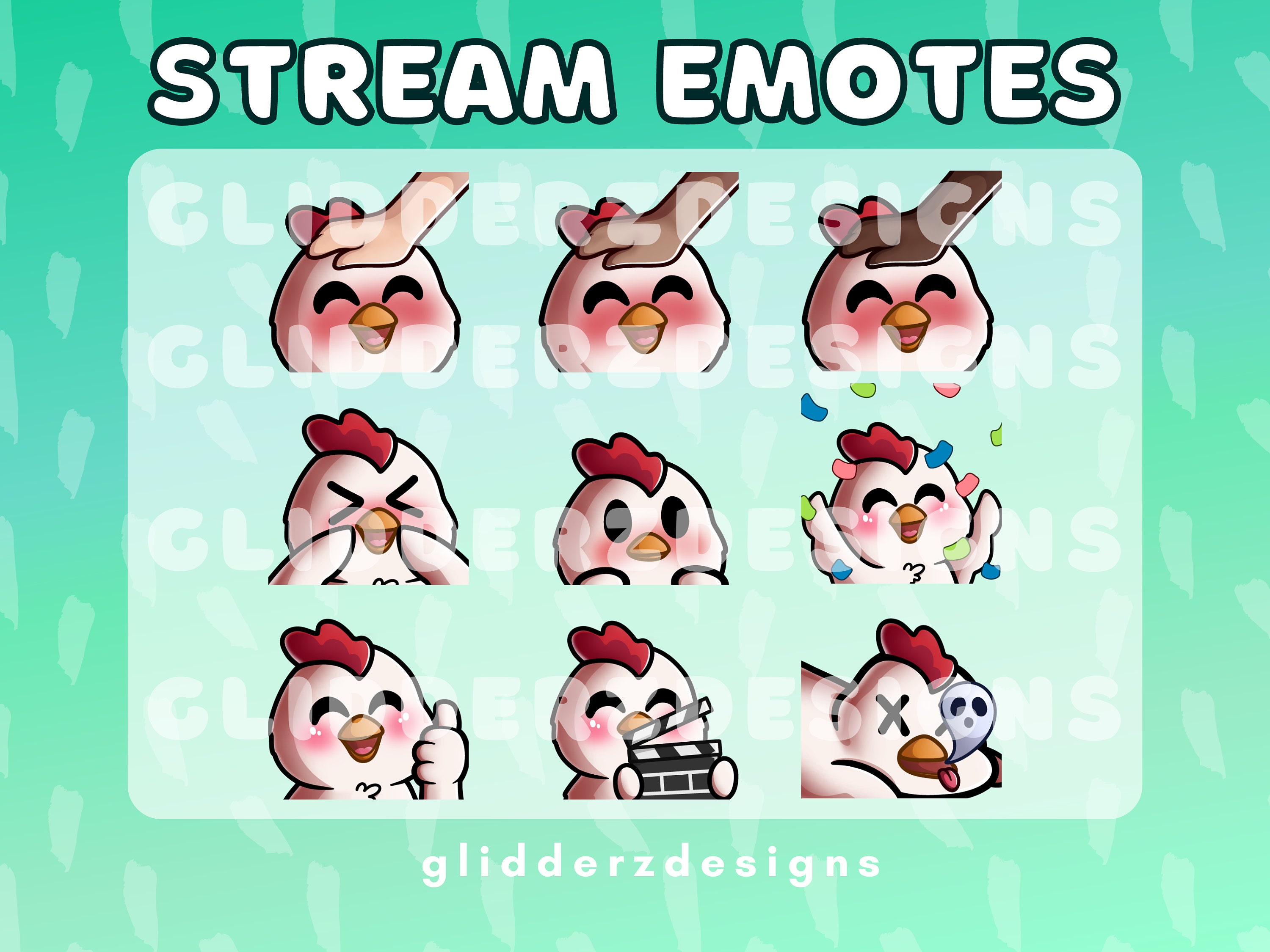 Chicken ANIMATED Emotes Jumbo Pack 1 | 20 Chicken Twitch Emotes | 20 ...