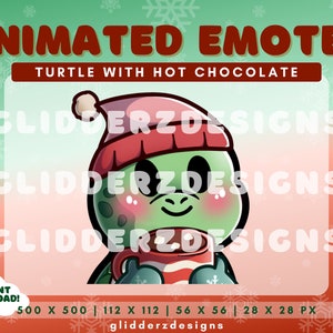 Christmas Turtle ANIMATED Twitch Emote | Hot Chocolate Twitch Emote ...