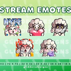 White Sheep Twitch Emote Jumbo Pack 1 | 20 White Sheep Emotes | Cute ...