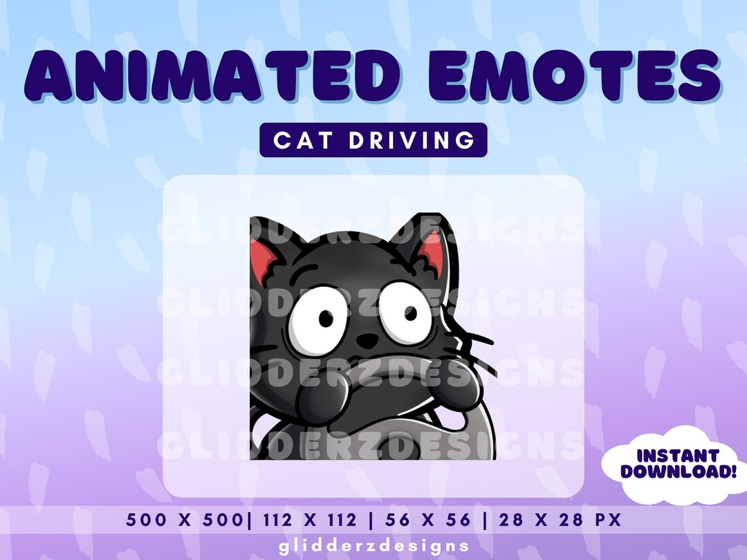 Black Cat Driving Animated Emote | Driving Twitch Emote | Cat Twitch ...