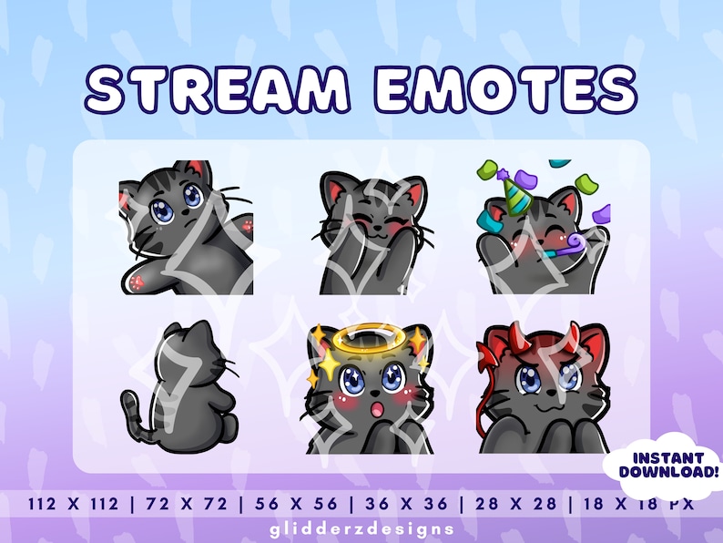 Gray Cat Emote Jumbo Pack 2 Gray Cat Stream Emotes Gray - Etsy
