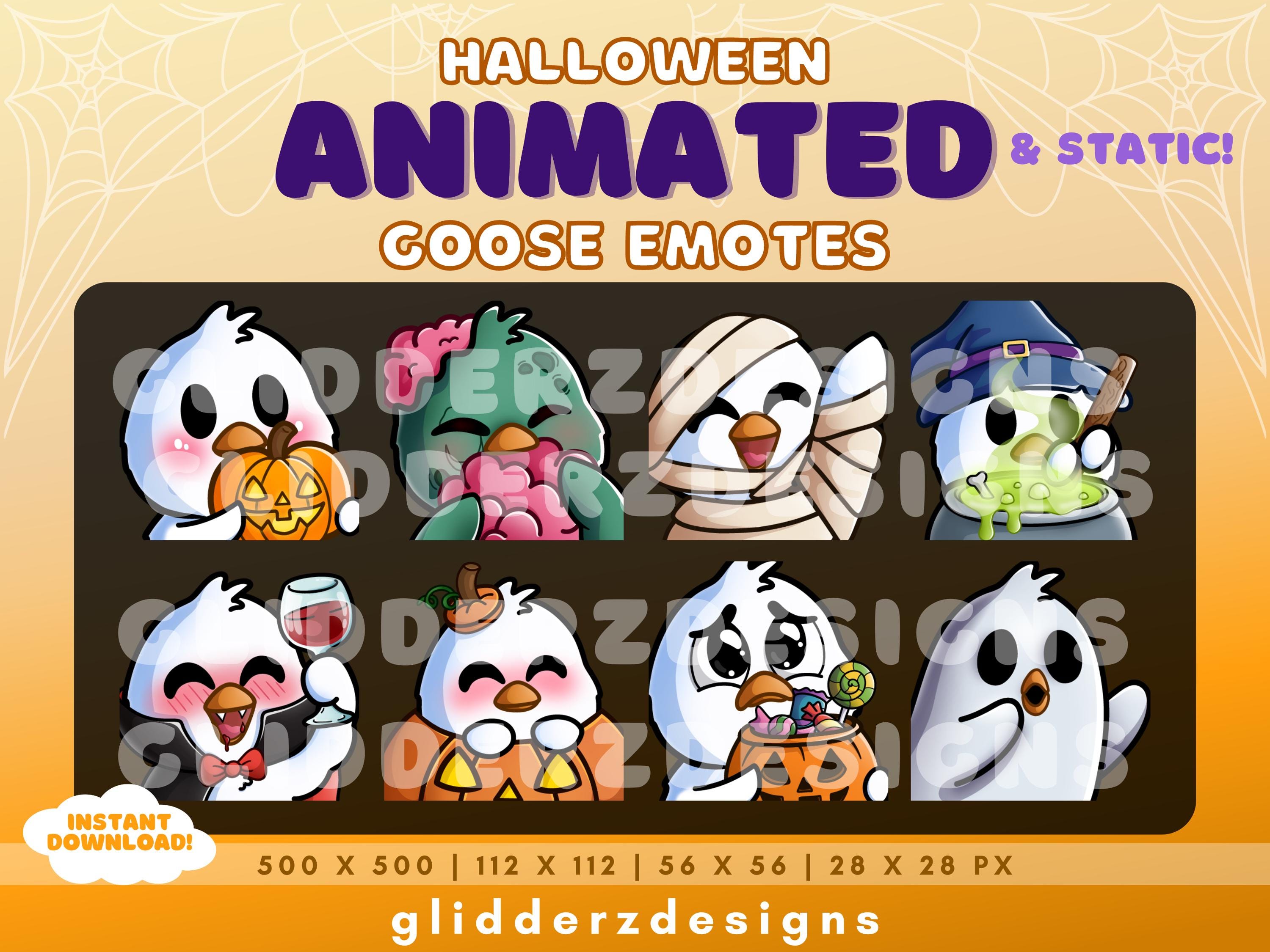 Goose Halloween ANIMATED Twitch Emotes | 8 Animated AND Static Goose ...