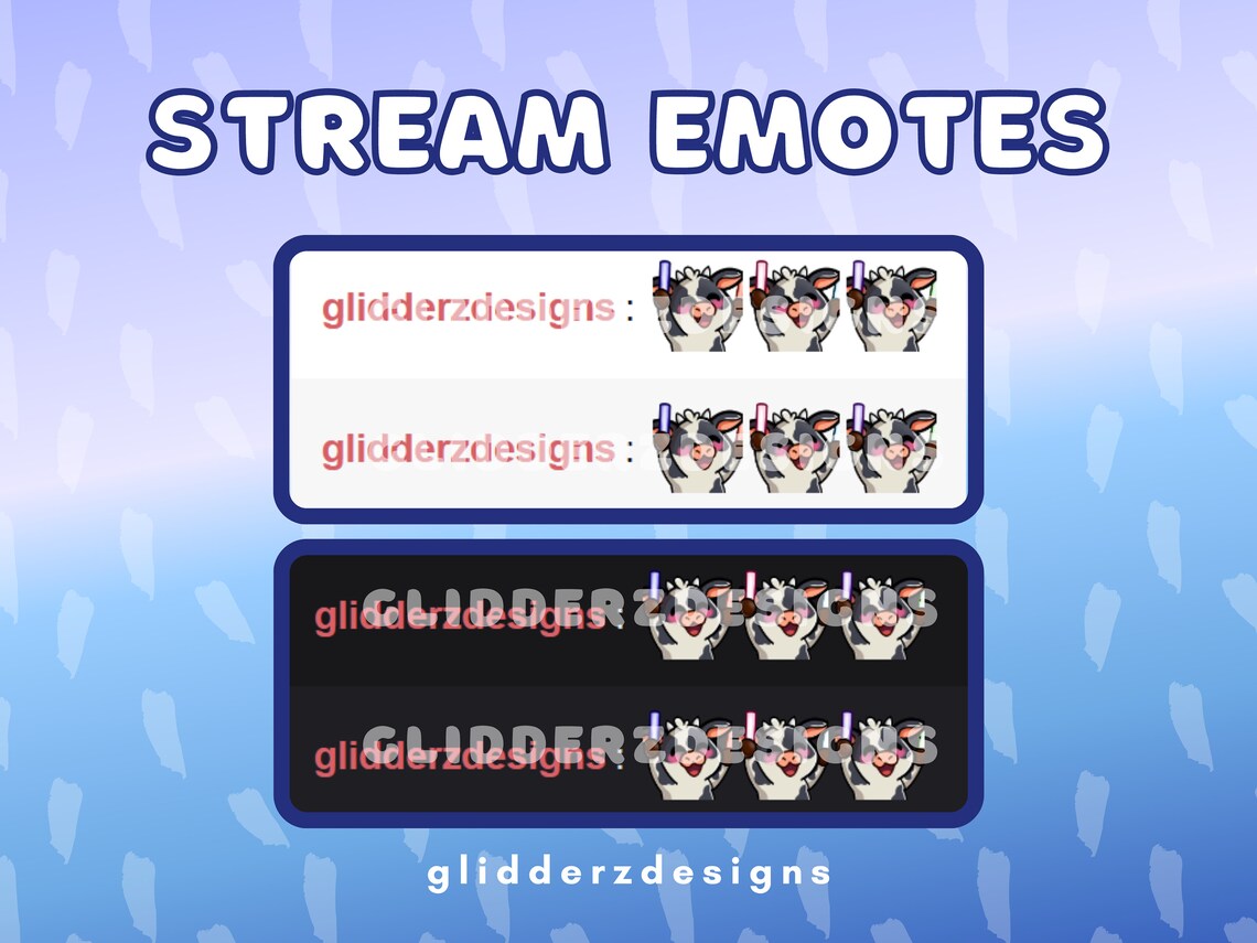 Cow ANIMATED Glow Stick Emote | Cow Rave Animated Twitch Emote | Cow ...