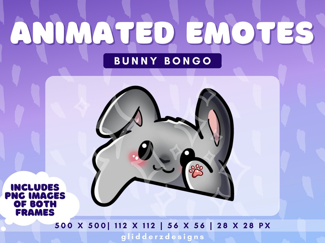 Gray Bunny Bongo Emote Animated | Bunny Bongo Animated Emote | Gray ...