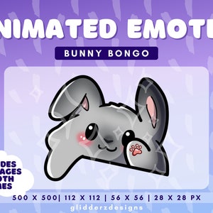 Gray Bunny Bongo Emote Animated | Bunny Bongo Animated Emote | Gray ...