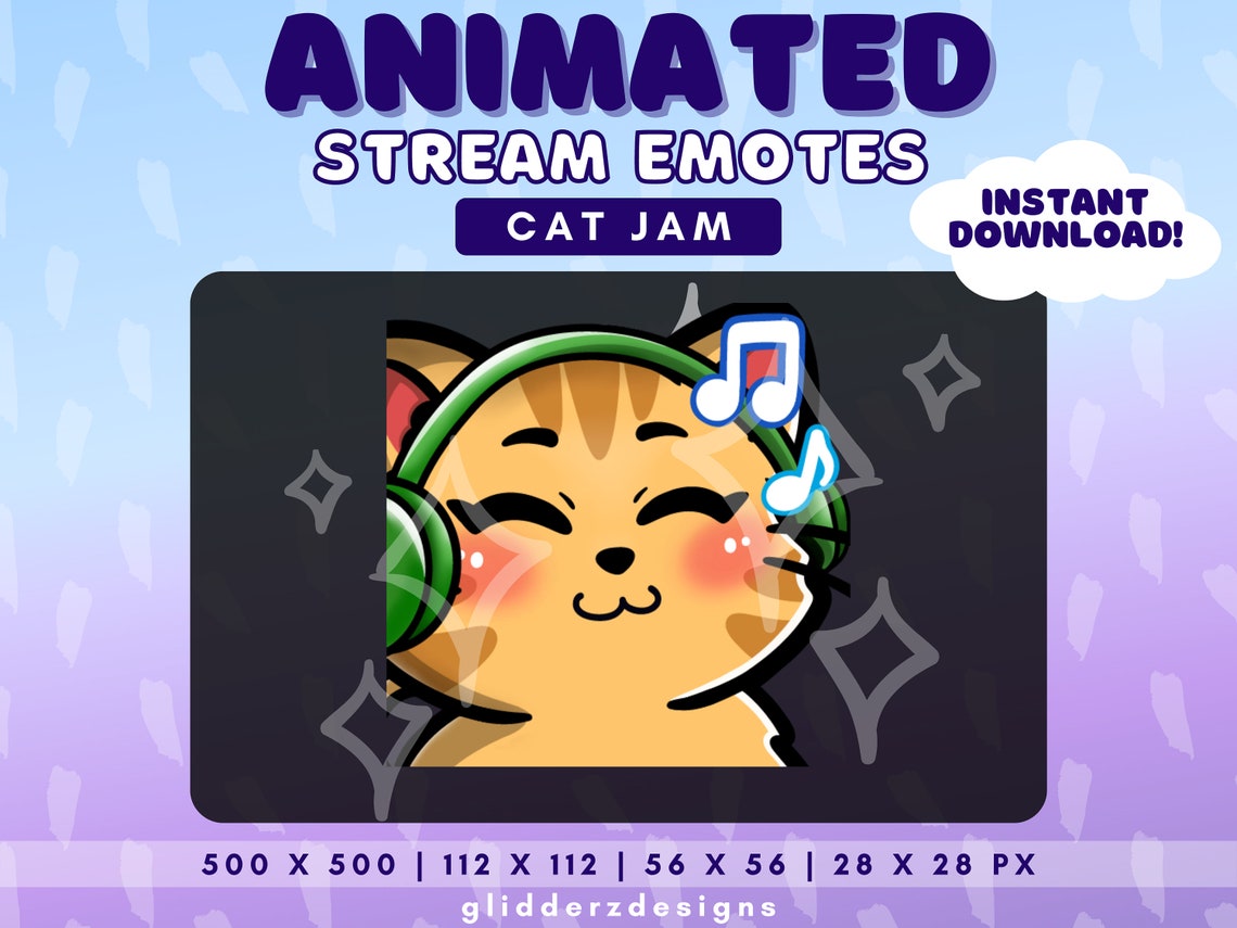 Cat Jam Emote Animated Jam Twitch Emote Animated Cat Music - Etsy