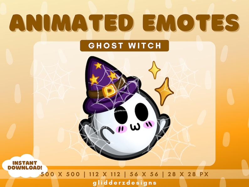 Ghost Witch Animated Twitch Emote | Witch Emote Twitch | Animated Ghost ...