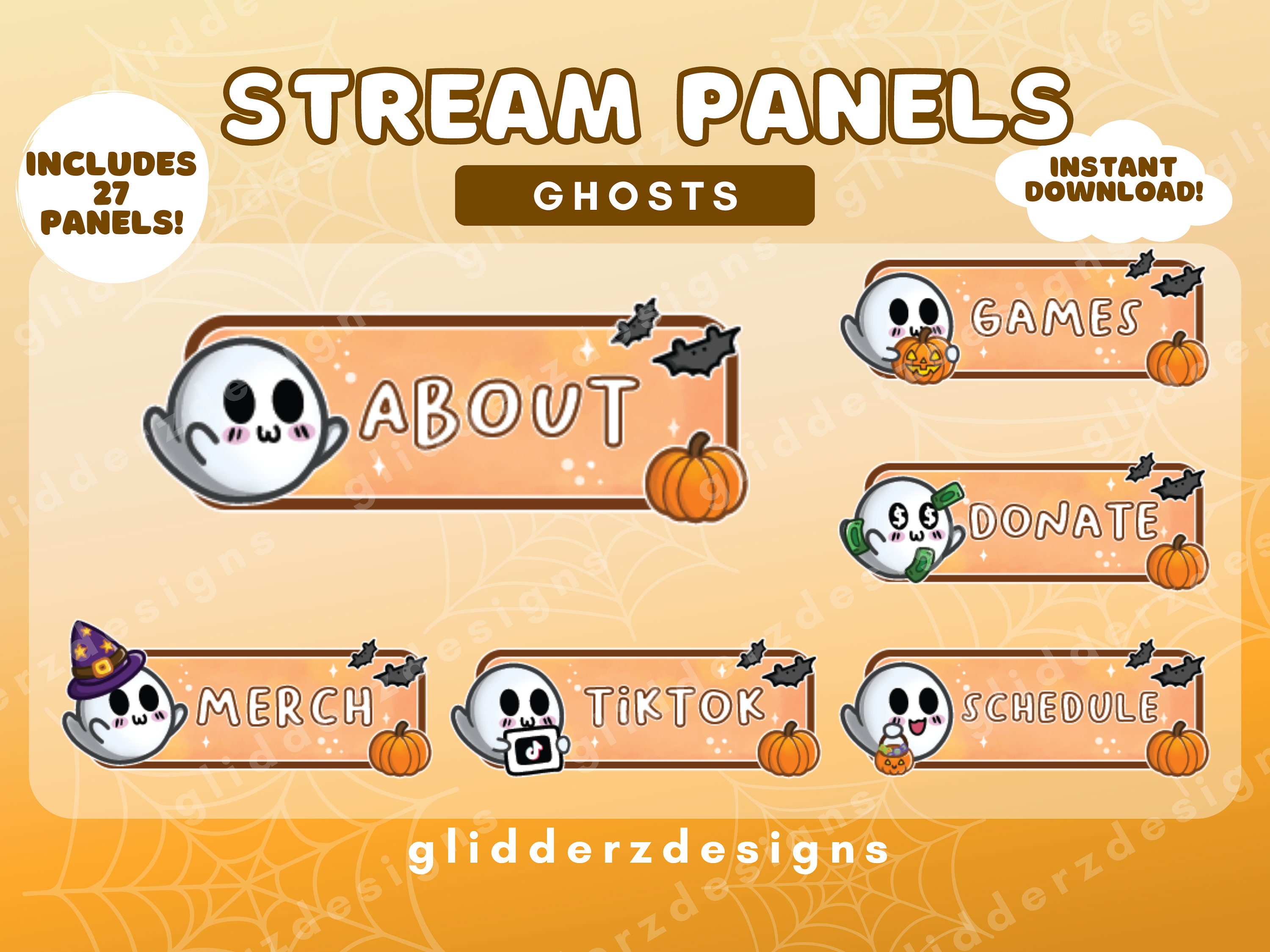 Halloween Twitch Panels | Cute Ghost Twitch Panels | Twitch Ghost ...