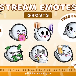 Ghost Twitch Emotes JUMBO PACK 2 | Twitch Ghost Emotes Pack | Cute ...