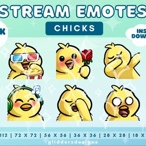 Chick Twitch Emote Jumbo Pack 2 | Cute Chick Emotes | Chicken Discord ...
