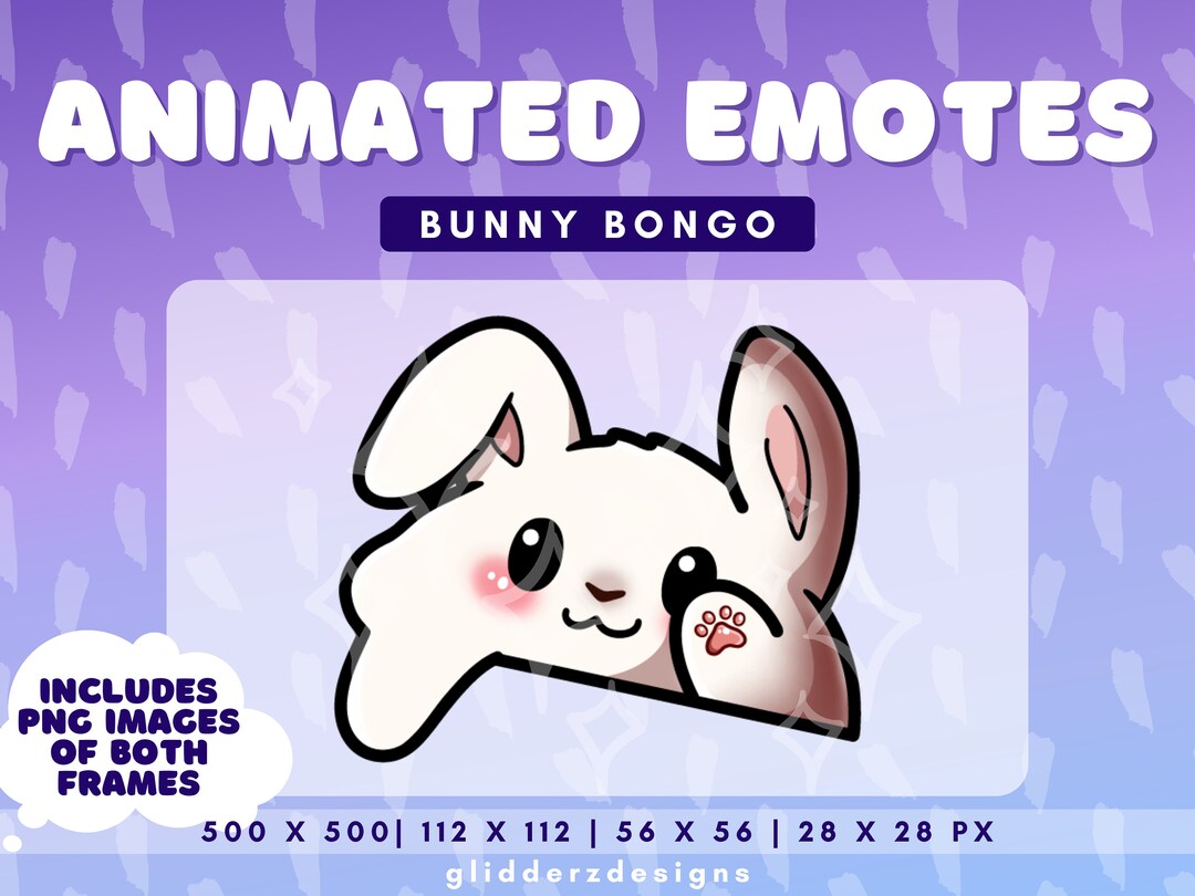 White Bunny Bongo Emote Animated | Bunny Bongo Animated Emote | White ...