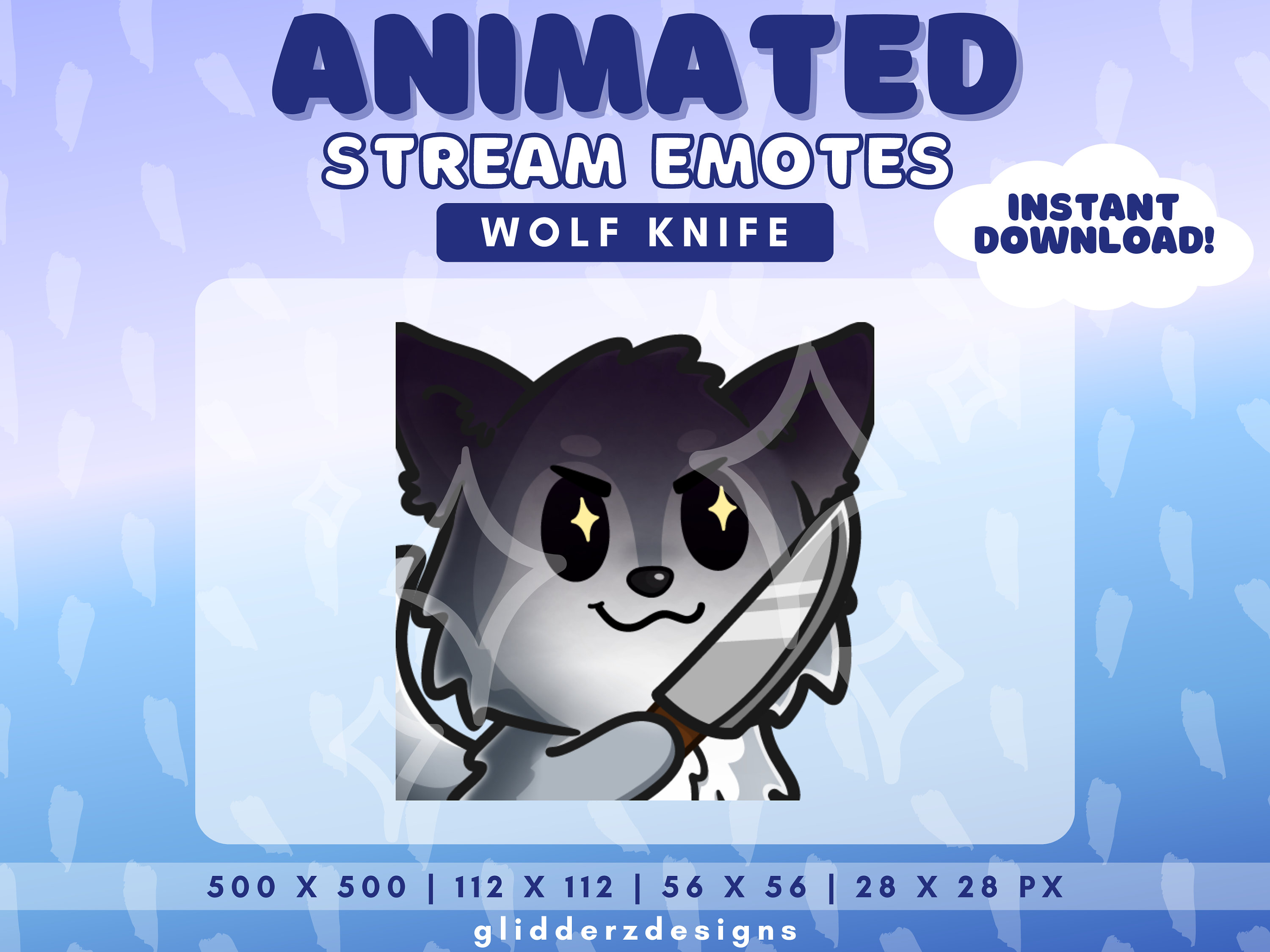 Gray Wolf Animated Emote Twitch | Knife Animated Emote | Evil Wolf ...