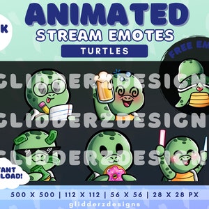 Turtle Animated Emotes Pack 7 | Turtle Twitch Emote Animated | Turtle ...