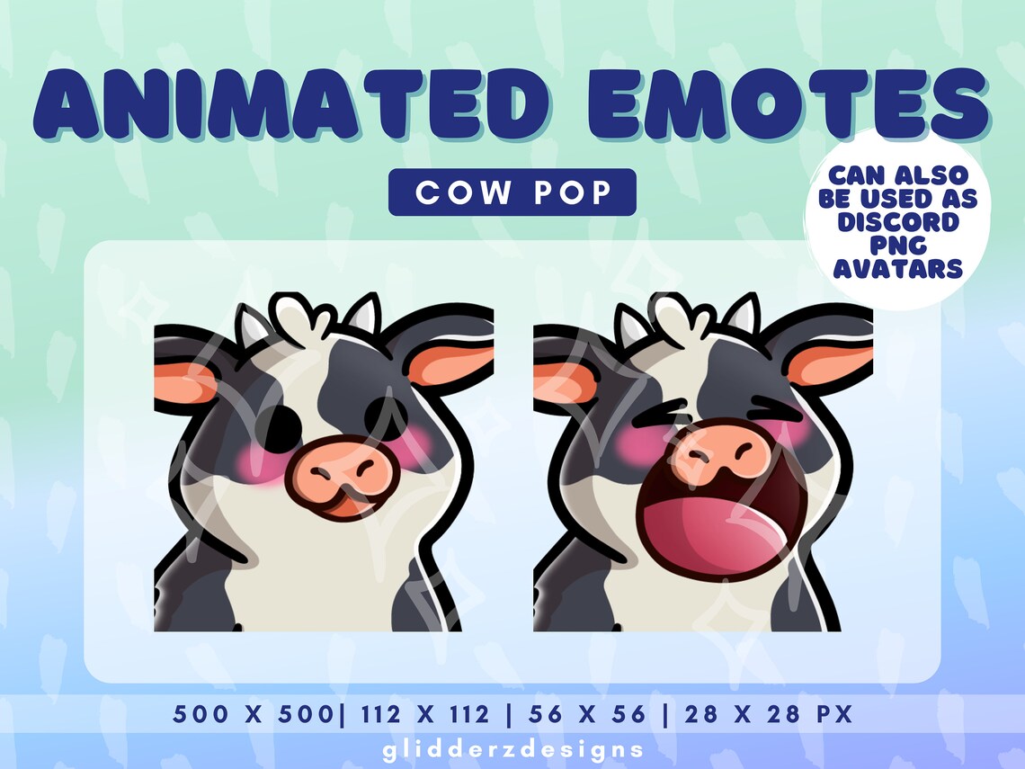 Cow Pop ANIMATED Twitch Emote Cow Pop Emote Twitch Cow Pop - Etsy