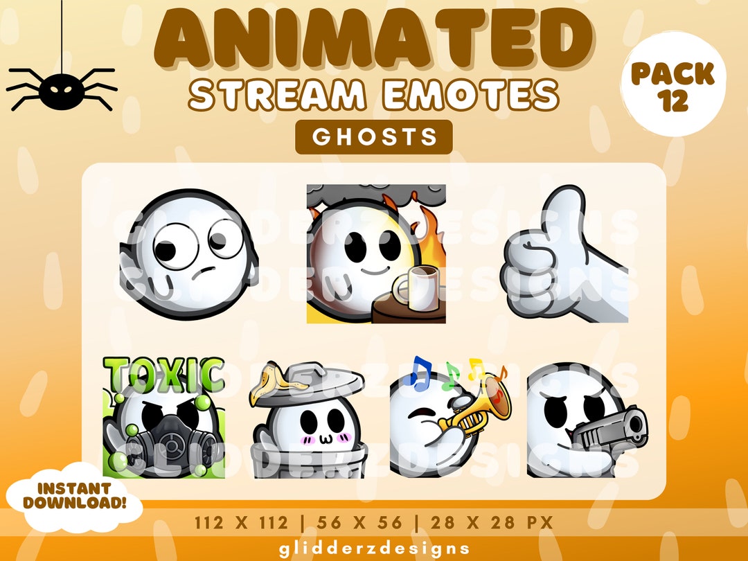 Ghost Animated Twitch Emote Pack 12 | Ghost Animated Emotes | Ghost ...