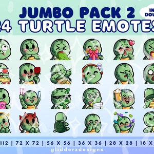 Turtle Twitch Emote Jumbo Pack 2 | Sea Turtle Emotes | 24 Turtle Emotes ...