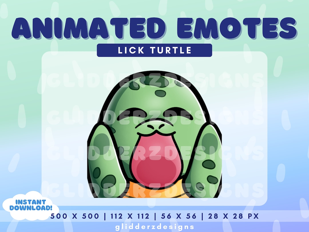 Turtle Lick Animated Emote | Lick Twitch Emote | Cute Turtle Twitch ...