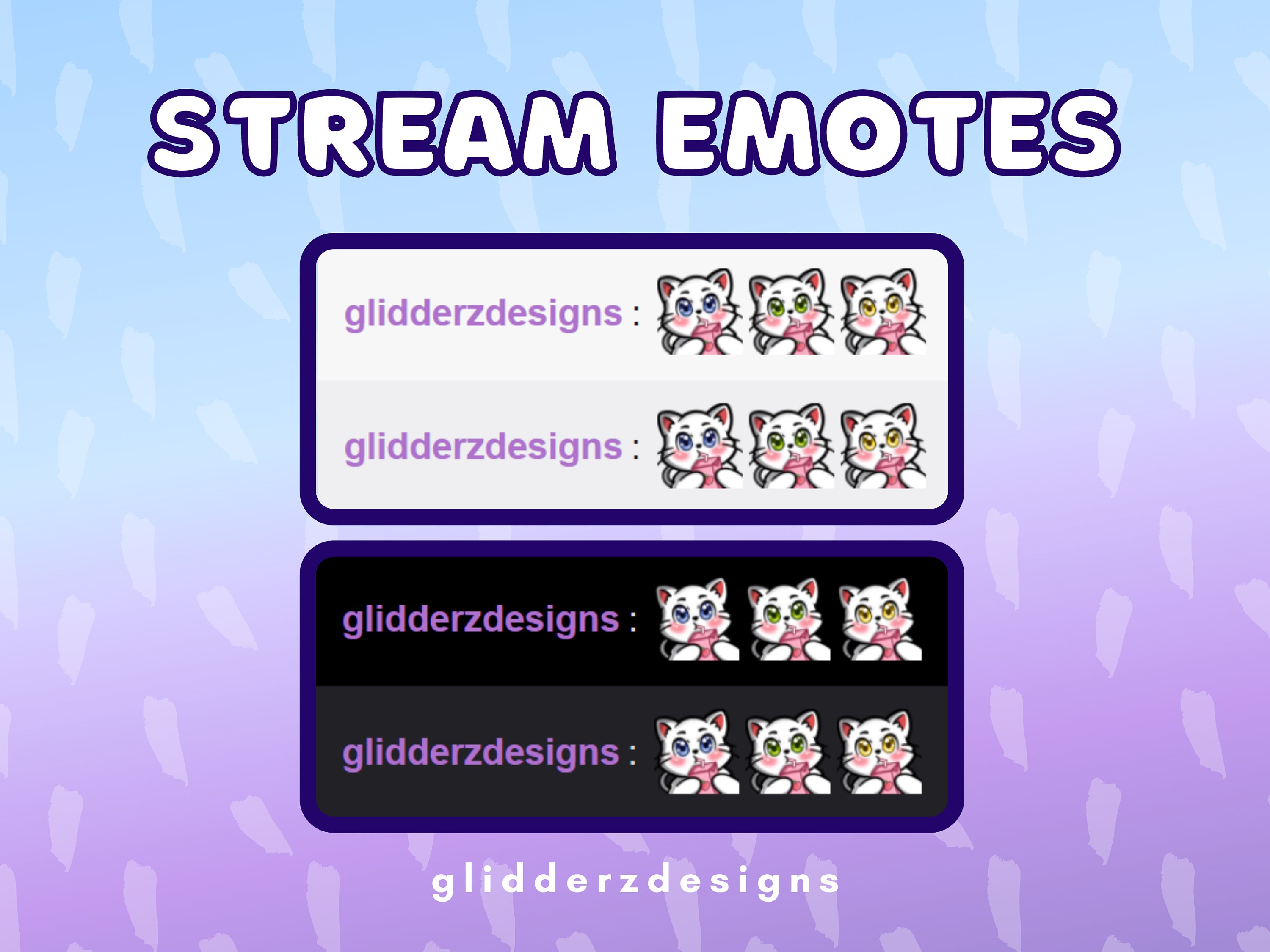 ANIMATED Emotes Twitch Cat Sip Emote White Cat Sip Animated - Etsy