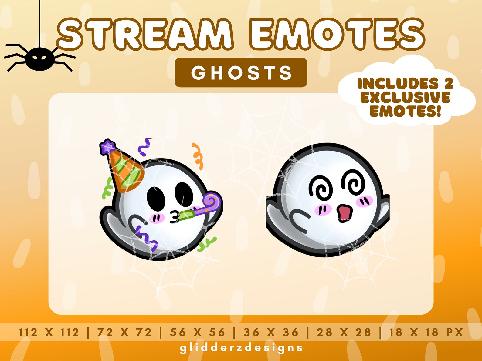 JUMBO PACK Ghost Emotes Twitch | Cute Halloween Twitch Emotes | 24 ...