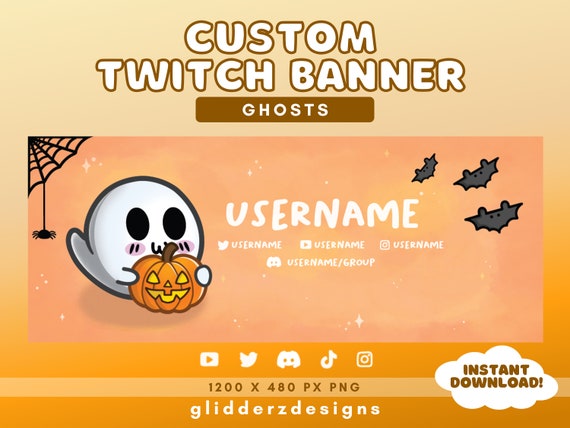 Ghost Twitch Banner Customizable Twitch Banner Halloween - Etsy