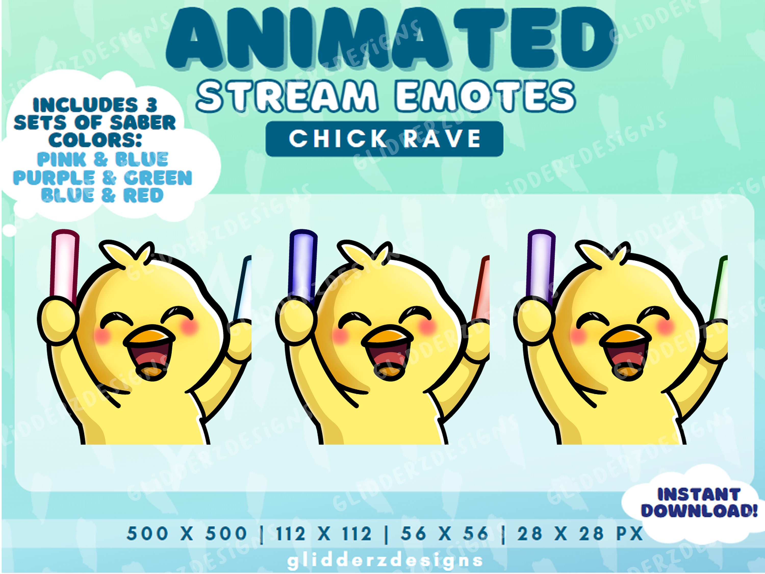 Chick Rave ANIMATED Twitch Emote Dance Twitch Emote ANIMATED - Etsy