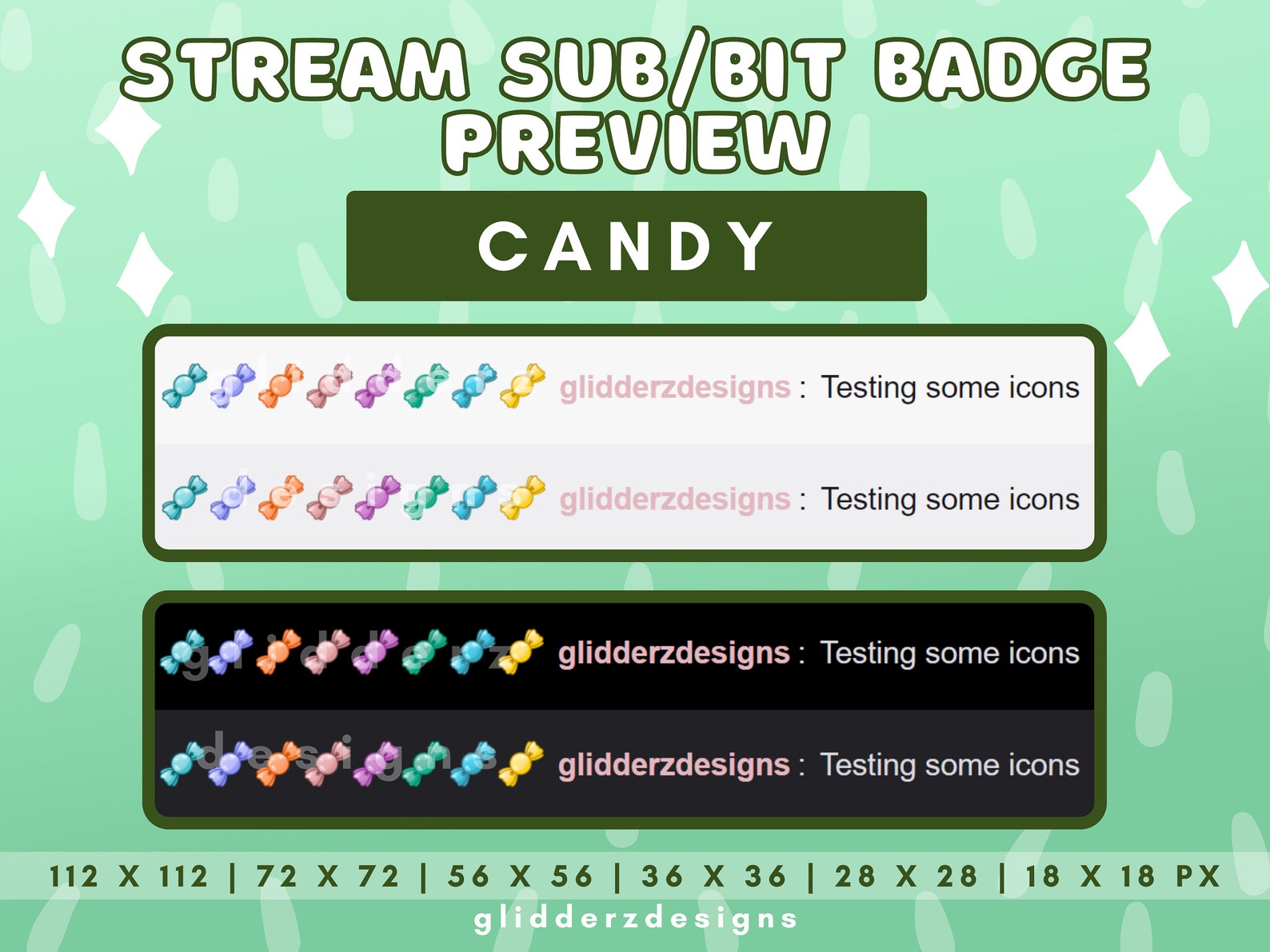 Candy Twitch Sub Badge Cute Candy Badge Twitch Rainbow - Etsy