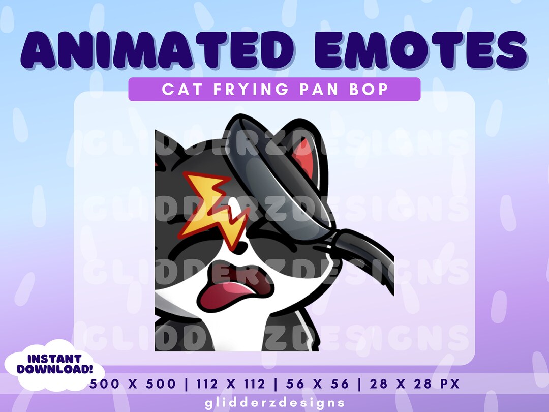 Tuxedo Cat Bop Animated Emote | Frying Pan Emote Twitch | Cute Cat ...
