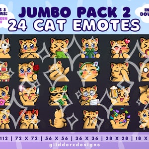 Tabby Cat Emote Jumbo Pack 2 | Orange Cat Twitch Emotes | Orange Cat ...
