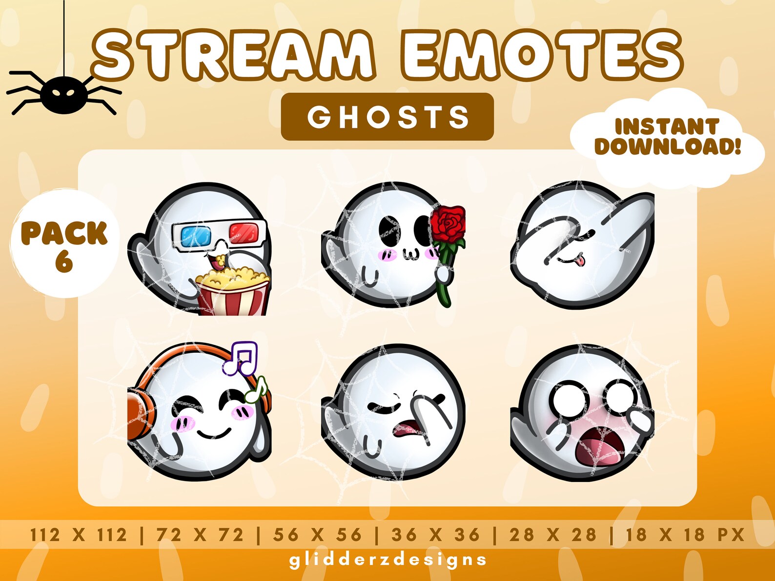 Ghost Twitch Emotes JUMBO PACK 2 | Twitch Ghost Emotes Pack | Cute ...