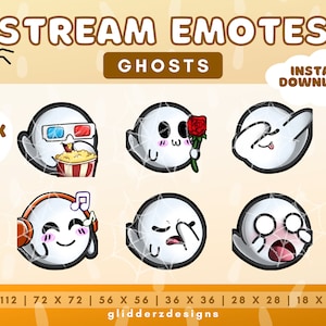 Ghost Twitch Emotes JUMBO PACK 2 | Twitch Ghost Emotes Pack | Cute ...