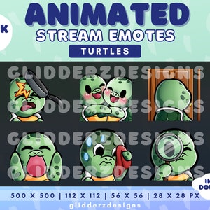 Turtle Animated Emote Pack 10 | 6 Turtle Animated Twitch Emotes ...