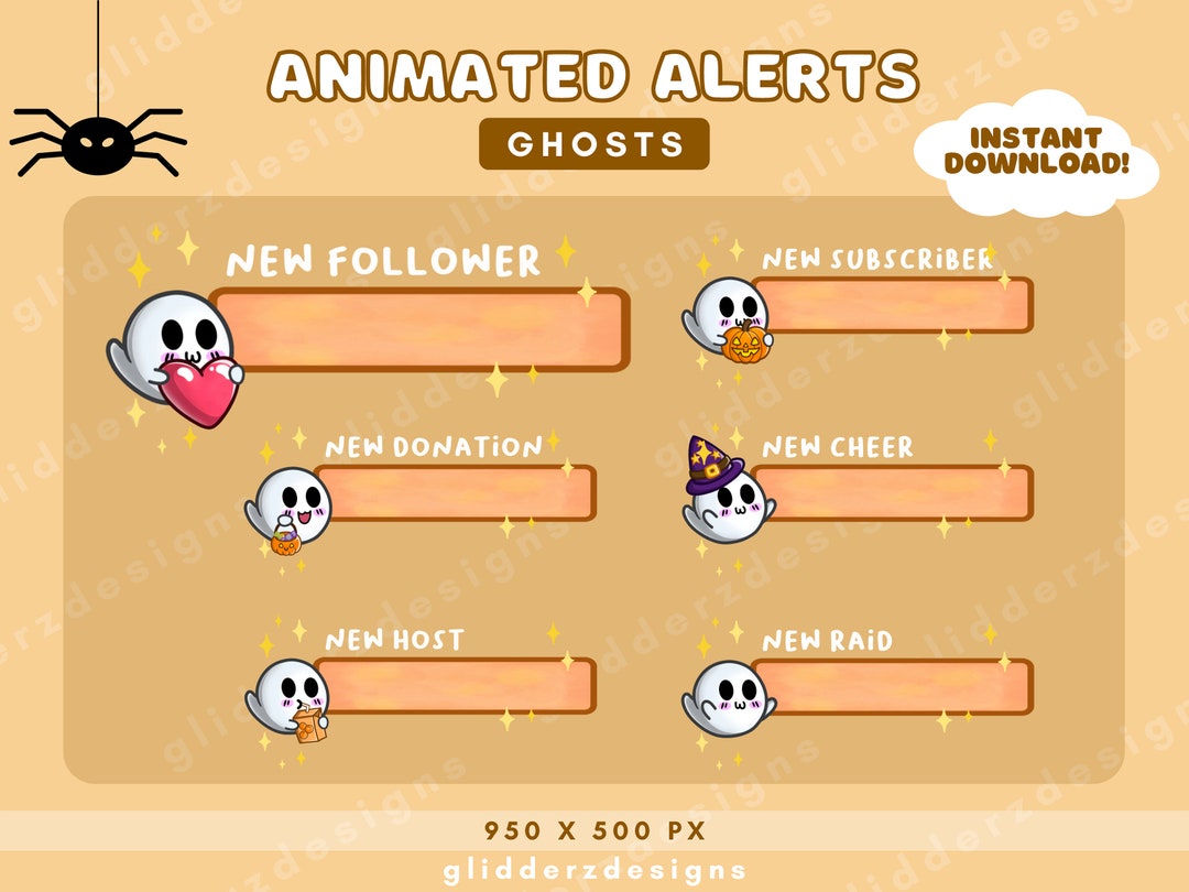 ANIMATED Halloween Twitch Alerts | Twitch Alerts Animated | Ghost ...