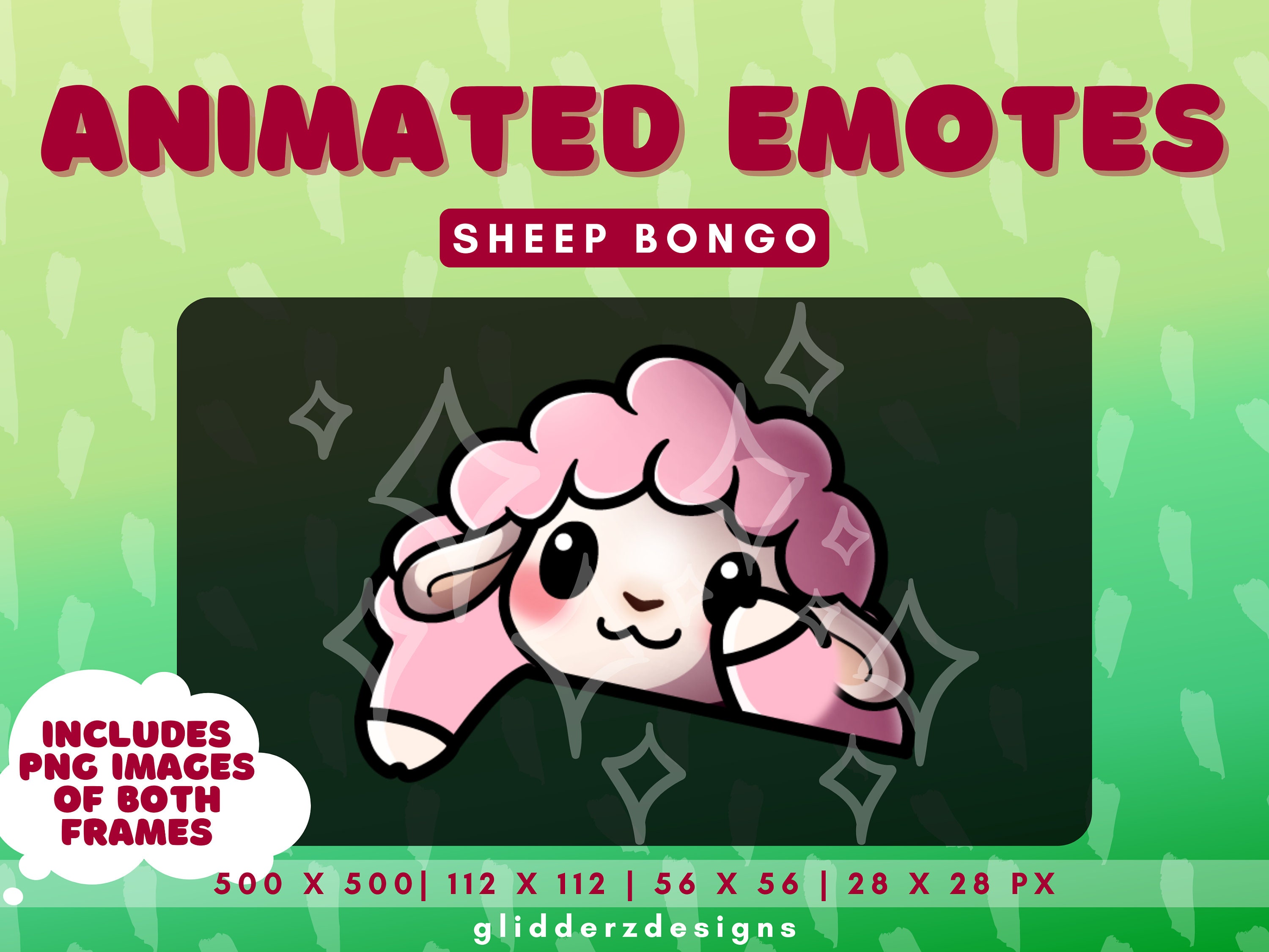 Pink Sheep Bongo Emote Animated Sheep Bongo Animated Emote - Etsy