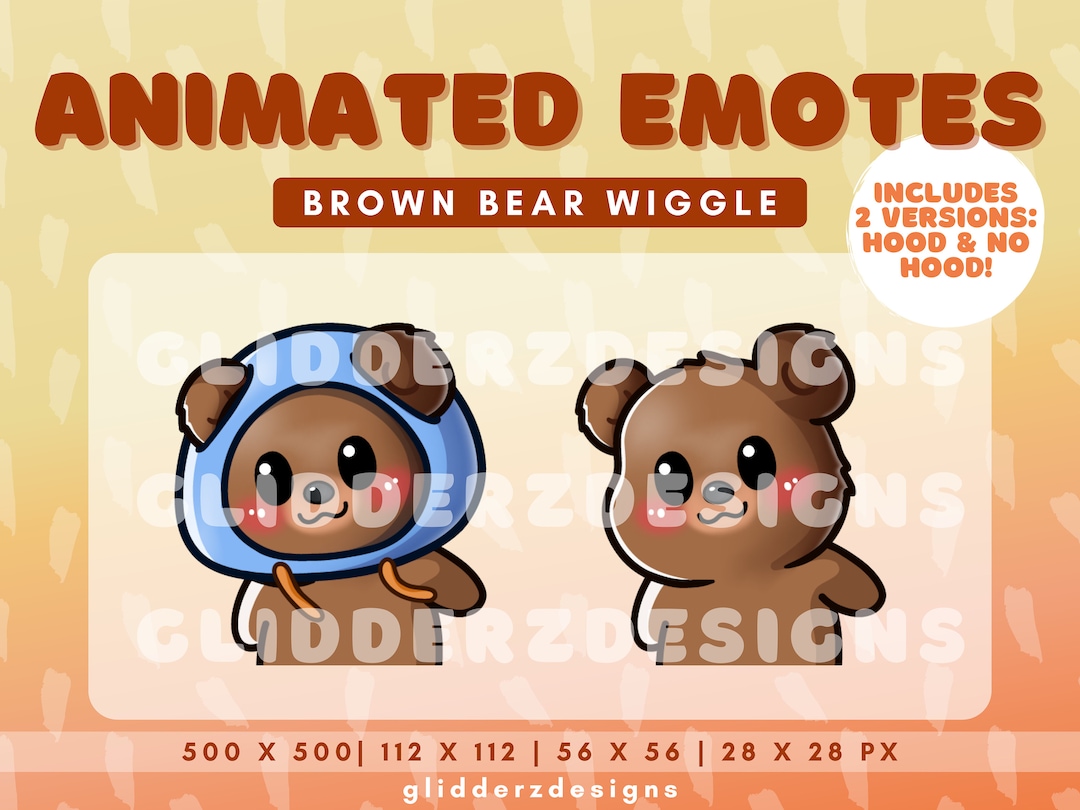 Brown Bear Wiggle Emote Animated | Bear Wiggle Animated Emote | Brown ...