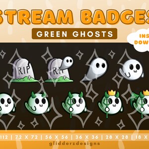 Green Ghost Sub Badge | Halloween Sub Badges | Ghost Twitch Badges ...