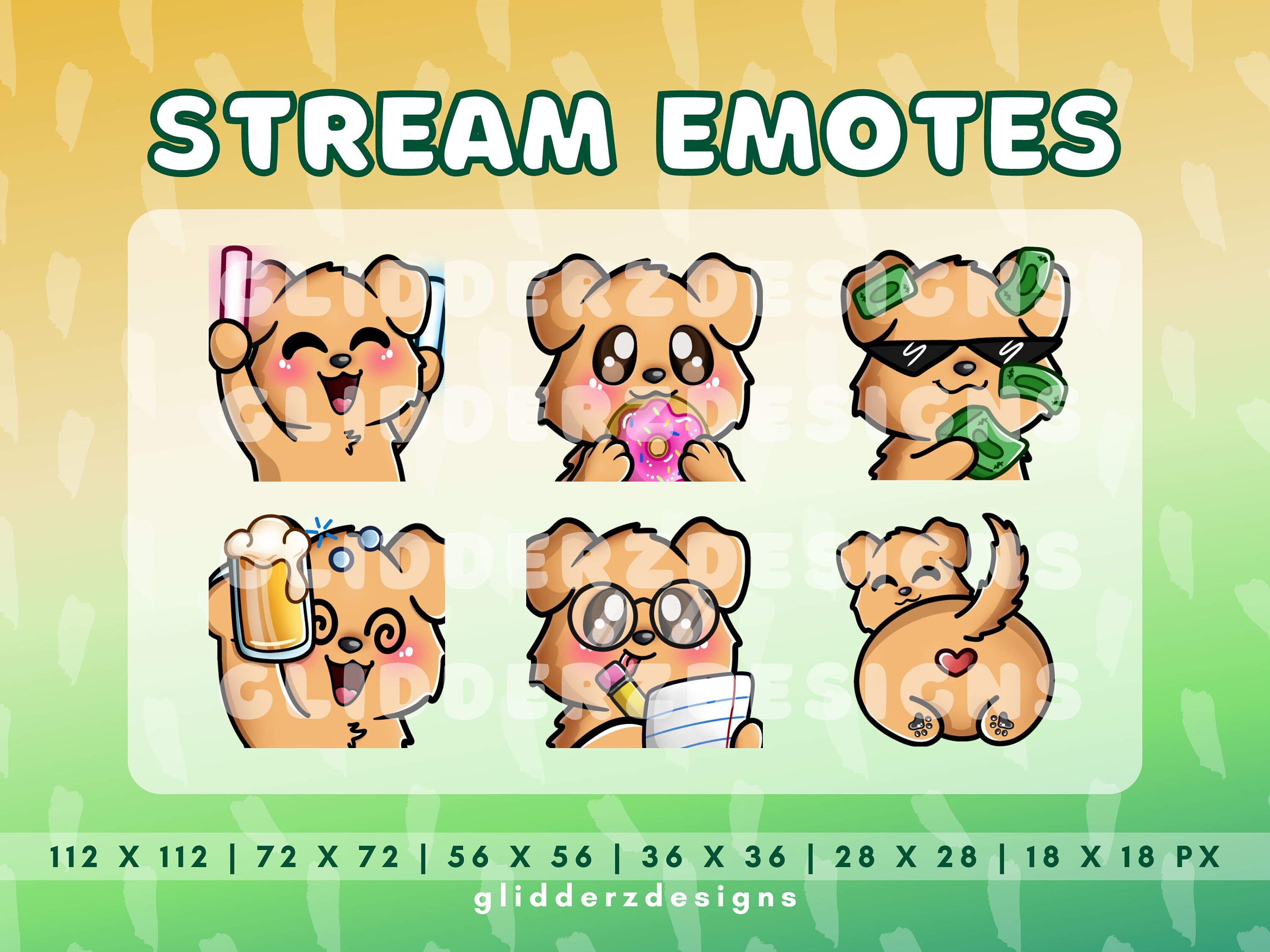 Golden Retriever Twitch Emote Jumbo Pack 2 24 Tan Dog Emotes - Etsy