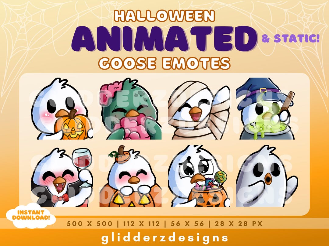 Goose Halloween ANIMATED Twitch Emotes | 8 Animated AND Static Goose ...