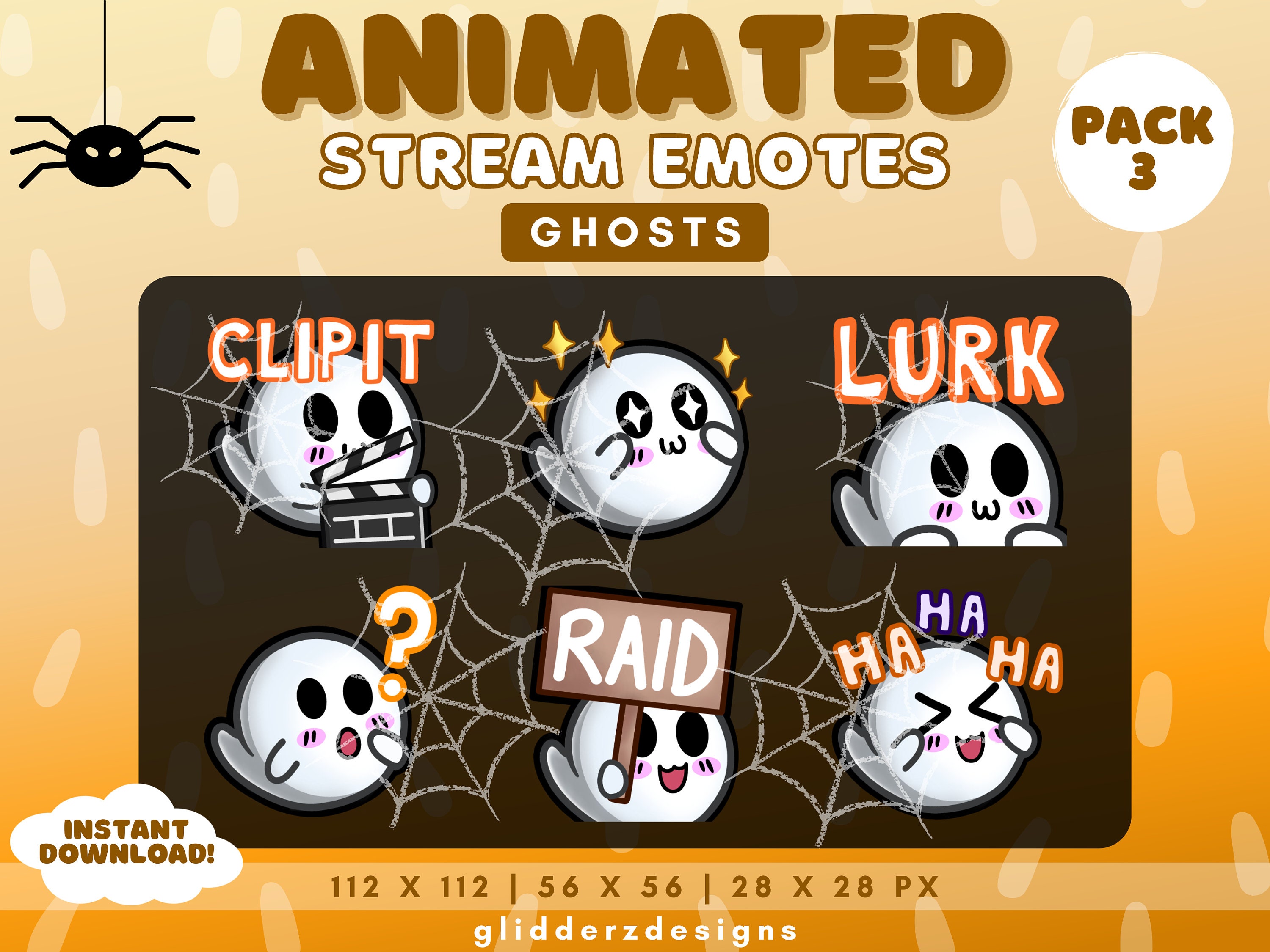 Ghost Animated Twitch Emotes Halloween Animated Emotes - Etsy