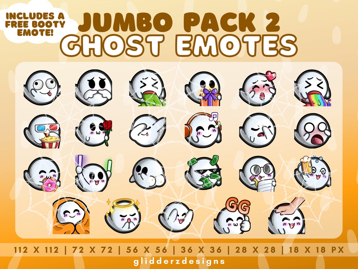 Ghost Twitch Emotes JUMBO PACK 2 Twitch Ghost Emotes Pack - Etsy