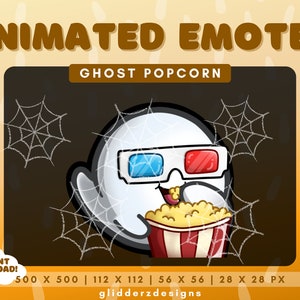 Ghost Eating Popcorn ANIMATED Emote Twitch | Popcorn Emote Animated ...