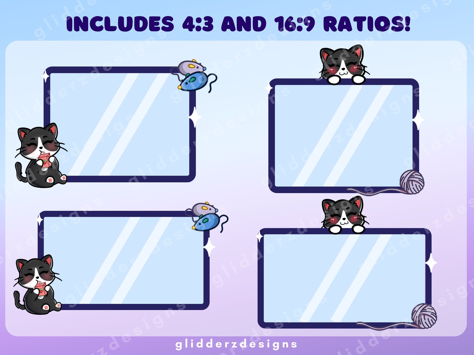 Animated Cat Twitch Overlay Package Twitch Cat Overlay - Etsy Canada