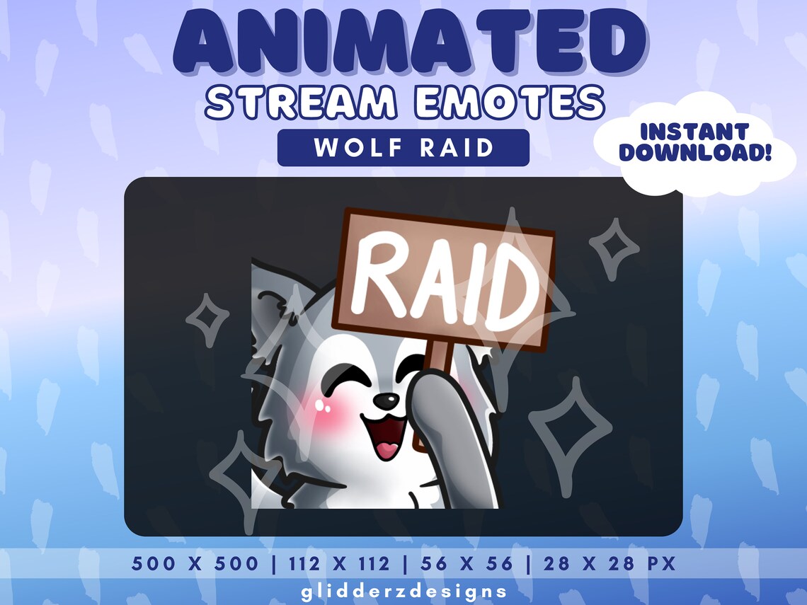 Raid Animated Emote Twitch Wolf Animated Twitch Emote Raid - Etsy