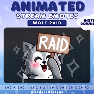 Raid Animated Emote Twitch | Wolf Animated Twitch Emote | Raid Twitch ...