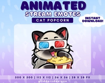 Kawaii Panda Eating Popcorn Emote for Twitch and Discord - Etsy Canada