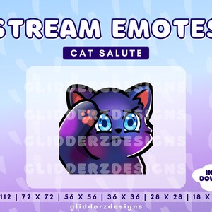 Galaxy Cat Salute Twitch Emote Galaxy Cat Salute Emote for - Etsy