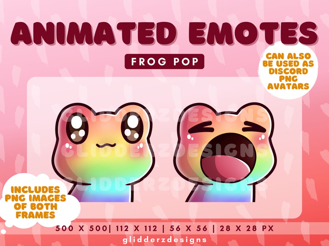 Rainbow Frog Pop Animated Emote | Pop Twitch Emote | Pop Cat Emote ...