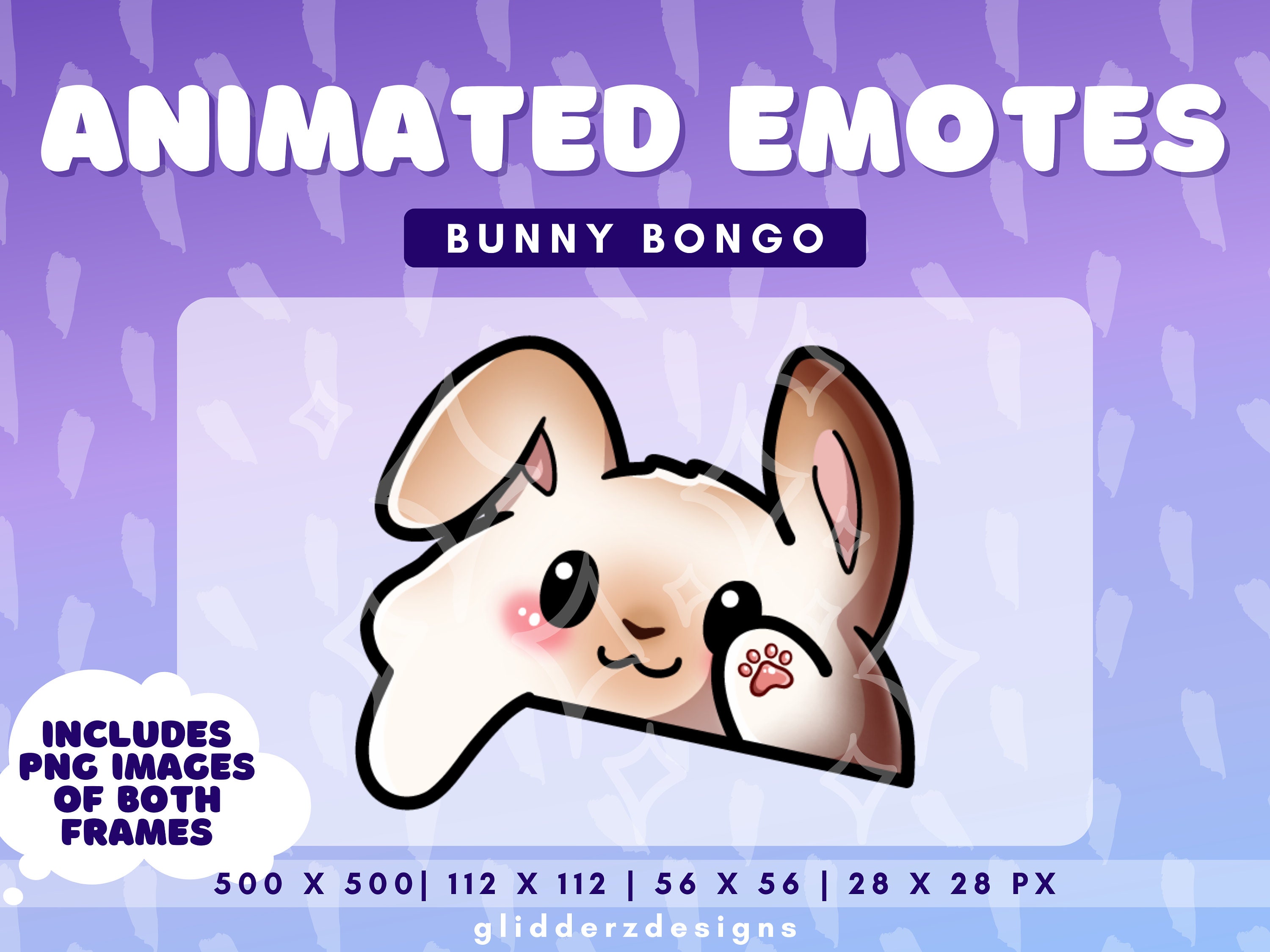 Tan Bunny Bongo Emote Animated Bunny Bongo Animated Emote - Etsy