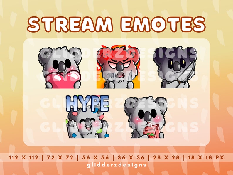 Koala Emotes Twitch JUMBO Pack 1 | 20 Koala Twitch Emotes | Cute Koala ...