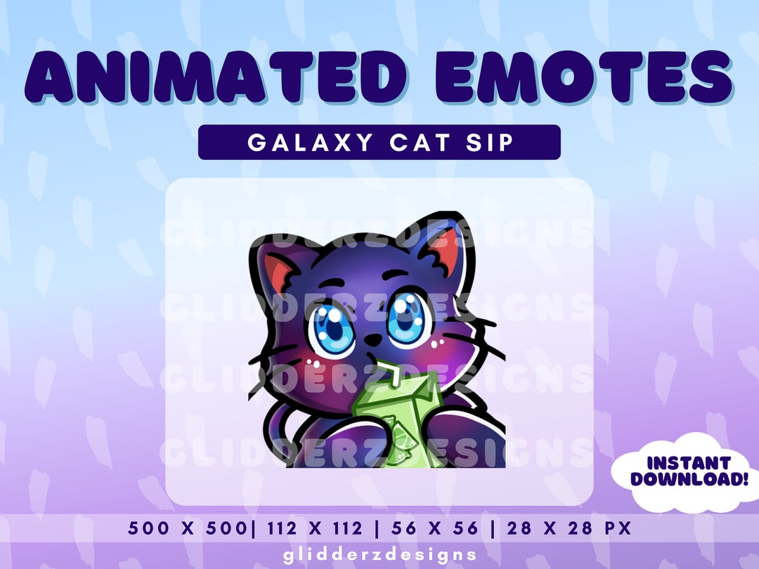 Galaxy Cat Sip Emote Animated | Sip Animated Emote | Cat Twitch Emote ...
